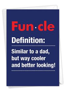 nobleworks - 1 funny happy birthday notecard - uncle humor greeting card with envelope - funcle c7232bdg