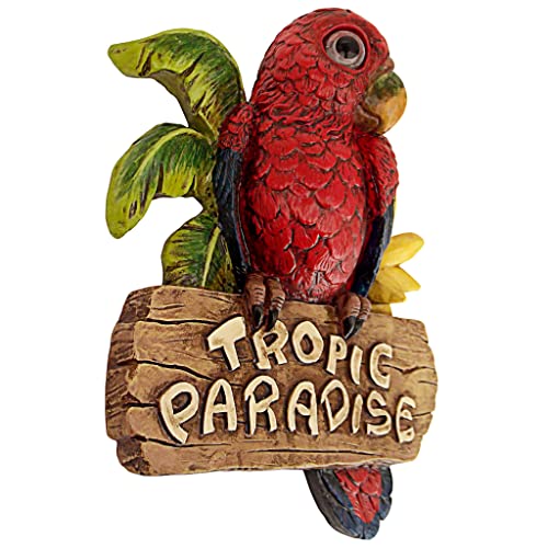 Design Toscano Tropic Parrot Paradise Wall Sculpture 10 Inch