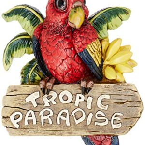 Design Toscano Tropic Parrot Paradise Wall Sculpture 10 Inch