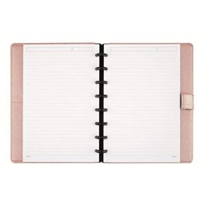 TUL® Discbound Notebook, Elements Collection, Junior Size, Narrow Ruled, 60 Sheets, Rose Gold/Pebbled