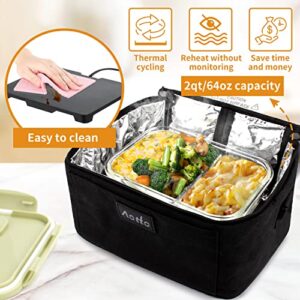 Portable Oven, 12V 24V 2-in-1 Car Food Warmer Mini Portable Microwave, Aotto Personal Heated Lunch Box Warmer for Work Reheating and Cooking Meals in Truck, Vehicle, Travel, Camping, Picnic (Black)