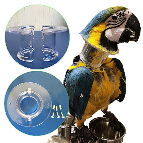 Bonaweite Pet Parrot Anti-bite Collar, Anti-Grab Feather Lick Wound Healing Safety Practical Neck Cover, Protective Recovery Collars for Macaw African Budgies Parakeet Agapornis Fischeri Cockatiel