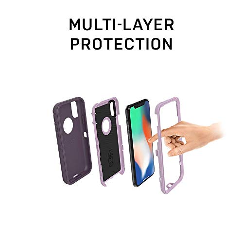 OtterBox Defender Series Case for iPhone X & iPhone Xs (ONLY), Case Only - Bulk Packaging - Purple Nebula (Winsome Orchid/Night Purple)