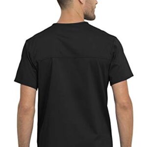 Cherokee Men & Women Scrubs Top Workwear Revolution 1 Pocket Tuckable V-Neck WW625, XL, Black