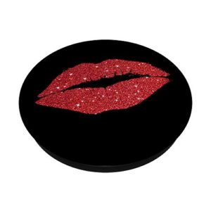 Sexy Red Lips, Glam Kiss, Red Sparkle, Cute For Girls, Girly PopSockets PopGrip: Swappable Grip for Phones & Tablets