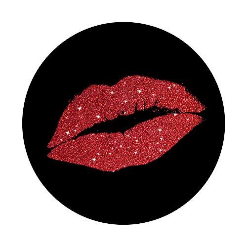 Sexy Red Lips, Glam Kiss, Red Sparkle, Cute For Girls, Girly PopSockets PopGrip: Swappable Grip for Phones & Tablets