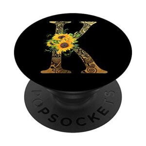 sunflower letter k - phone stand k pop phone grip popsockets popgrip: swappable grip for phones & tablets