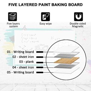 Mobile Whiteboard 72"x40" Magnetic Dry Erase White Boards on Wheels Double-Sided Large Whiteboard with Rolling Stand for Classrooms, Offices and Home