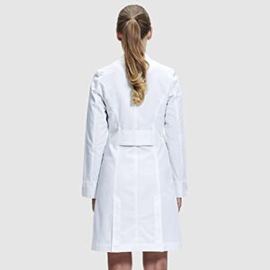 Dr. James Women’s Lab Coat, Tailored Fit, Fold Back Cuff, White, 35 inch Length (4)