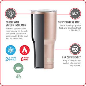 BYO by BUILT 30 Ounce Double Walled Stainless Steel Tumbler Rose Gold Glitter 5237748