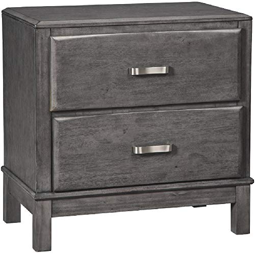 Signature Design by Ashley Caitbrook Contemporary 2 Drawer Nightstand with Dovetail Construction, Weathered Gray