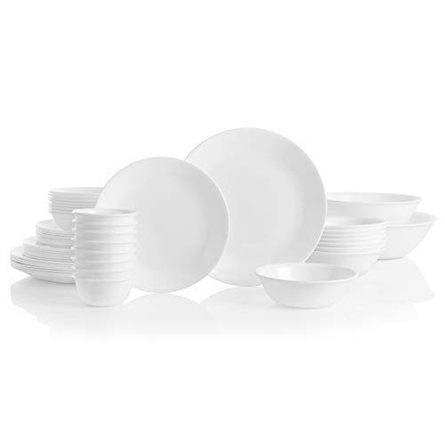 Corelle Winter Frost White, Chip Resistant, 50-Piece Dinnerware Set