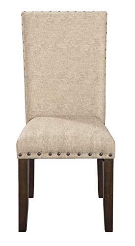 Signature Design by Ashley Rokane Dining Room Upholstered Chair Set of 2, Beige