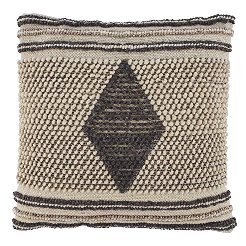 Signature Design by Ashley Ricker Boho Accent Throw Pillow, 20 x 20 Inches, Light Brown & Gray