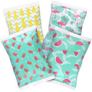 thrive ice packs for lunch bags - reusable ice packs for cooler and lunch box - long lasting, lightweight, soft gel ice packs for camping, beach bags, picnics, injuries - pack of 4