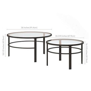 Henn&Hart Round Nested Coffee Table in Blackened Bronze, Coffee Table coffee tables for living room, studio apartment essentials