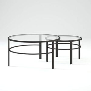 Henn&Hart Round Nested Coffee Table in Blackened Bronze, Coffee Table coffee tables for living room, studio apartment essentials