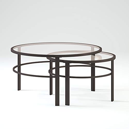 Henn&Hart Round Nested Coffee Table in Blackened Bronze, Coffee Table coffee tables for living room, studio apartment essentials