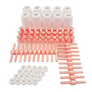 donwind 80pcs pt-31 jg-40 wsd-lg40 plasma electrode tips nozzle extended shroud shield cup kit fit cut 50d 50 40 plasma cutter