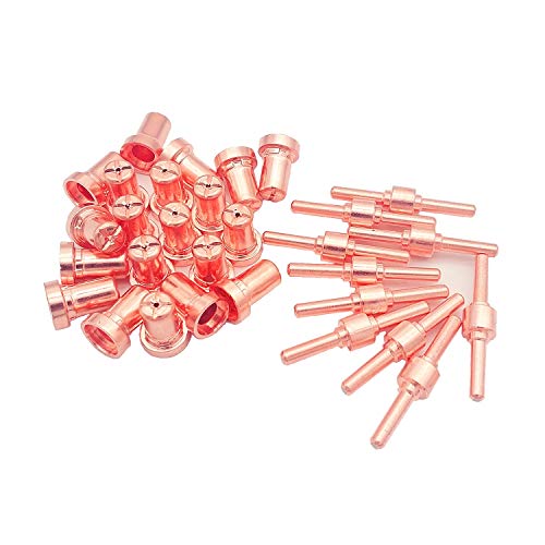 Donwind 80pcs PT-31 JG-40 WSD-LG40 Plasma Electrode Tips Nozzle Extended Shroud Shield Cup Kit Fit Cut 50D 50 40 Plasma Cutter