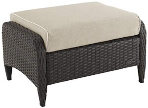 crosley furniture ko70067br-sa kiawah outdoor wicker ottoman, sand