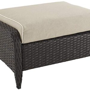 Crosley Furniture KO70067BR-SA Kiawah Outdoor Wicker Ottoman, Sand