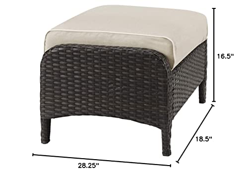 Crosley Furniture KO70067BR-SA Kiawah Outdoor Wicker Ottoman, Sand