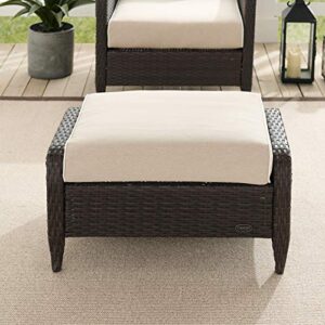 Crosley Furniture KO70067BR-SA Kiawah Outdoor Wicker Ottoman, Sand