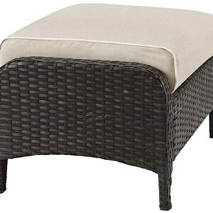 Crosley Furniture KO70067BR-SA Kiawah Outdoor Wicker Ottoman, Sand