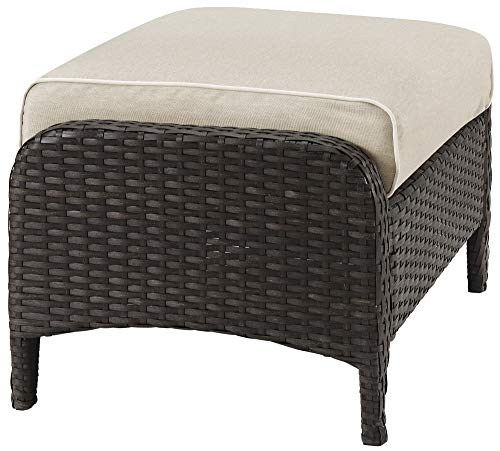 Crosley Furniture KO70067BR-SA Kiawah Outdoor Wicker Ottoman, Sand