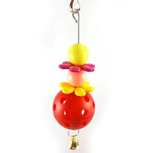 Gilroy Parrot Hanging Ornaments Ball Bell Flower Design Bite Toy Chew Swing Bird Tool, Random Color