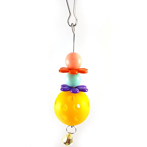 Gilroy Parrot Hanging Ornaments Ball Bell Flower Design Bite Toy Chew Swing Bird Tool, Random Color