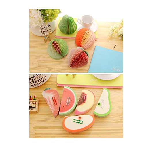 10 Styles 3D Fruit Shaped Portable Mini Sticky Notes Memo Scratch Pads Paper Notepads for Office School Holiday Gifts