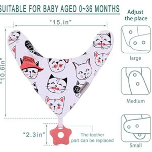 vuminbox Baby Bandana Drool Bibs 6-Pack and Teething Toys 6-Pack Made with 100% Organic Cotton, Absorbent and Soft Unisex (Multicolor)