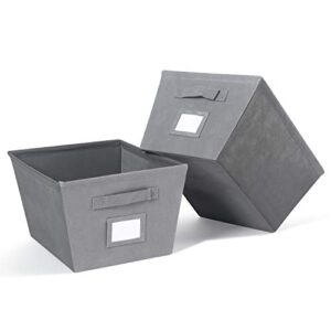 Fabric Cloth Storage Bins,Foldable Storage Cubes Organizer Baskets with Dual Handles for Home Bedroom Storage,Set of 6(Grey)