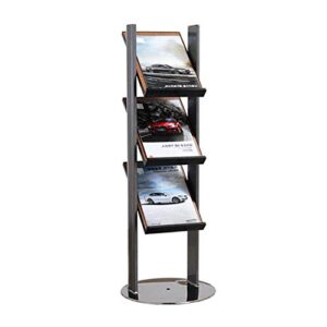 magazine rack creative display rack advertising propaganda magazine newspaper rack aluminum alloy detachable floor data rack (color : black, size : 23 * 32 * 100cm)