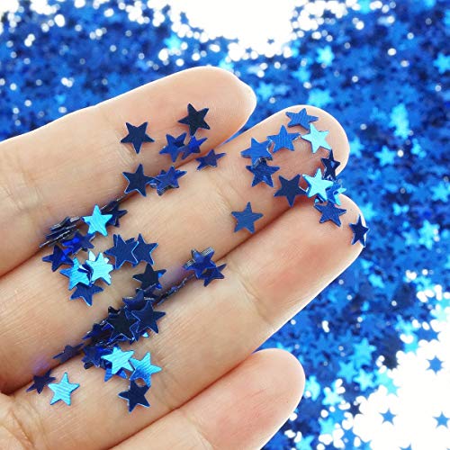 Star Confetti Holographic Stars Glitter Confetti for Christmas Decoration, Wedding Party Supplies and Nail Art - Navy, 6mm, Pack of 30 Grams