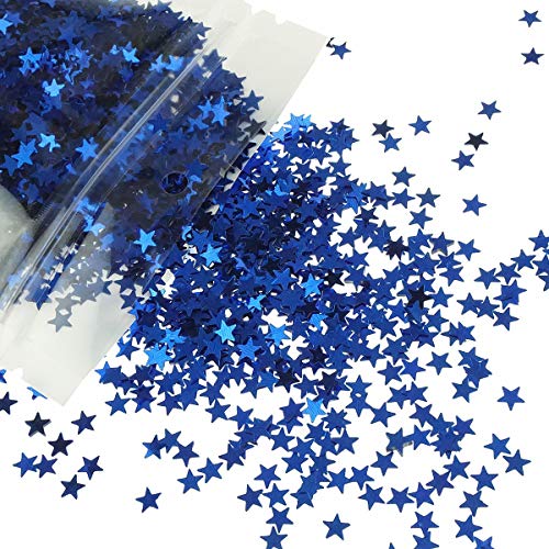 Star Confetti Holographic Stars Glitter Confetti for Christmas Decoration, Wedding Party Supplies and Nail Art - Navy, 6mm, Pack of 30 Grams