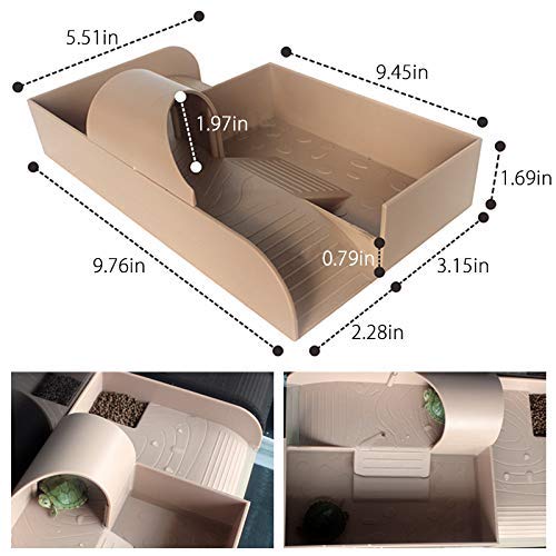 Creation Core Deluxe Turtle Lagoon with Basking Ramp Vivarium Box Reptile Habitat for Tortoise Amphibious Aquariums Tank