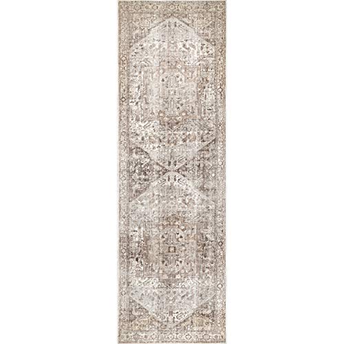 nuLOOM Harriet Vintage Medallion Fringe Runner Rug, 2' 6" x 8', Silver