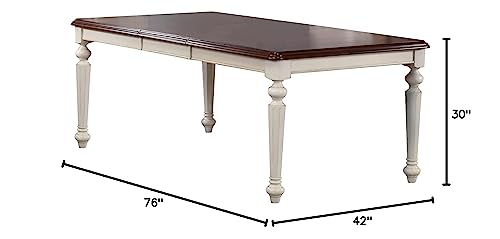 Sunset Trading Andrews Dining Table, 2 Sizes, Antique White & Distressed Chestnut