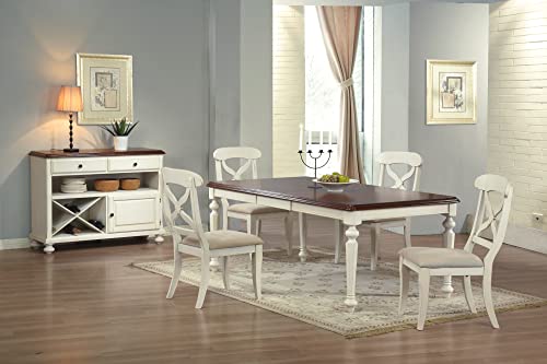 Sunset Trading Andrews Dining Table, 2 Sizes, Antique White & Distressed Chestnut