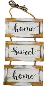 home sign for wall front door indoor outdoor country rustic primitive decor art 20" x 9" (home sweet home)