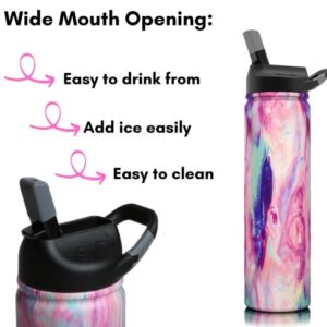 Seriously Ice Cold SIC 27oz Insulated Water Bottle Thermos, Premium Triple Layer Vacuum Stainless Steel, BPA Free Wide Mouth Lid with Carabiner Clip