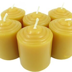 Beeswax Candle Works, 10-Hour Votives (Pack of 6) 100% USA Beeswax