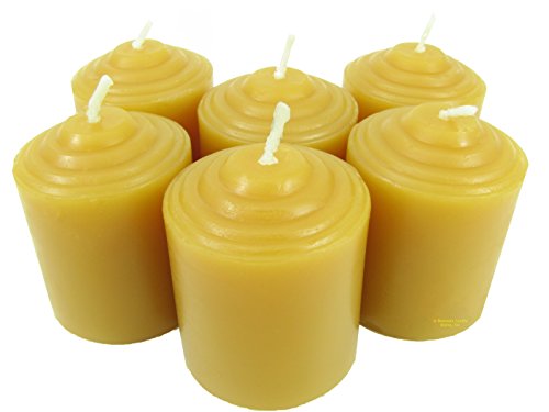 Beeswax Candle Works, 10-Hour Votives (Pack of 6) 100% USA Beeswax