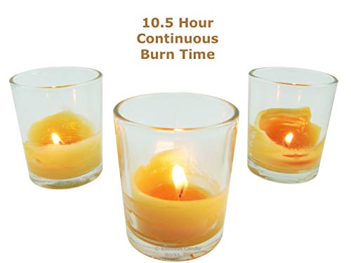 Beeswax Candle Works, 10-Hour Votives (Pack of 6) 100% USA Beeswax