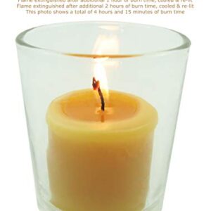 Beeswax Candle Works, 10-Hour Votives (Pack of 6) 100% USA Beeswax