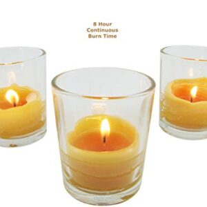 Beeswax Candle Works, 10-Hour Votives (Pack of 6) 100% USA Beeswax