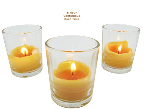 Beeswax Candle Works, 10-Hour Votives (Pack of 6) 100% USA Beeswax